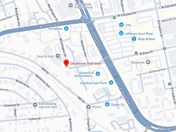 16. city mission thrift store (382 w chestnut st suite 110) map