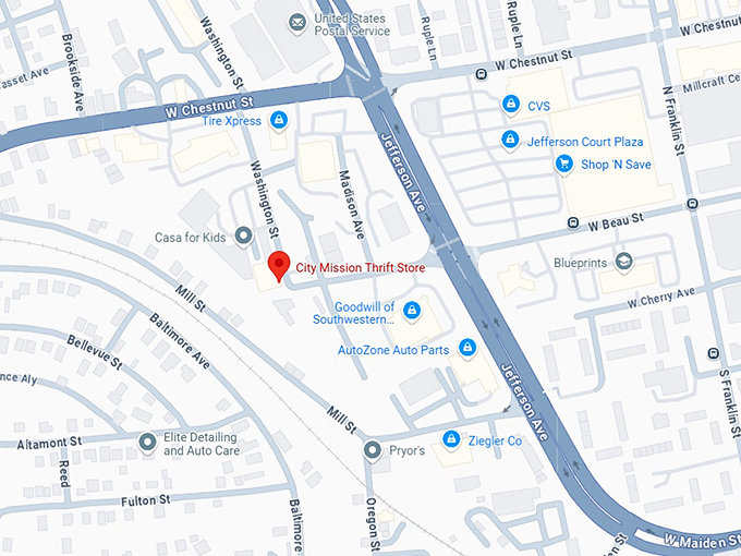 16. city mission thrift store (382 w chestnut st suite 110) map
