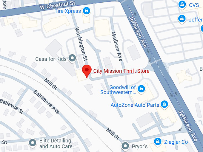 16. city mission thrift store map