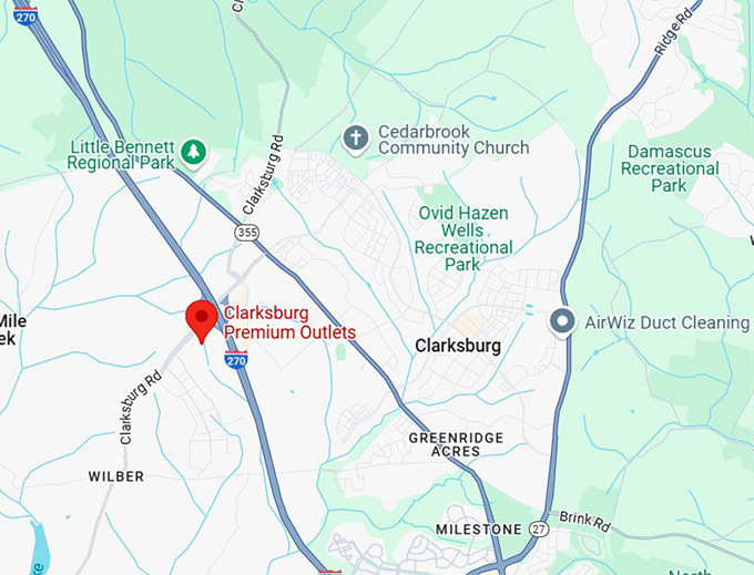 16. clarksburg premium outlets map