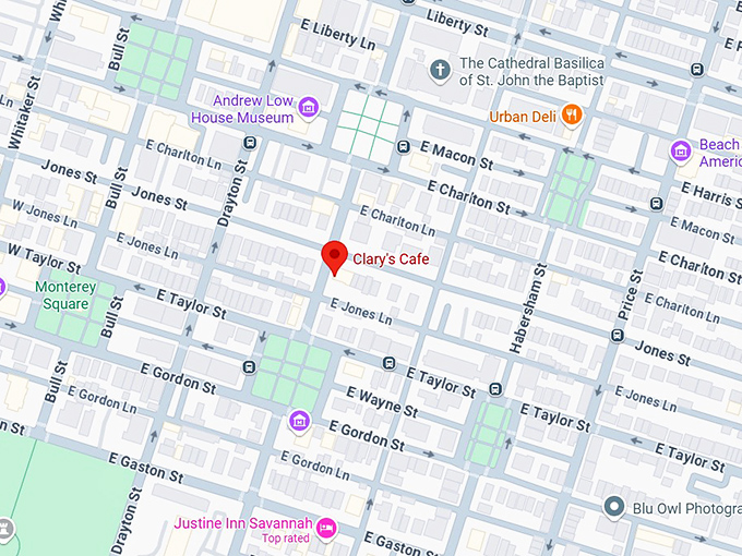 16. clary's cafe map