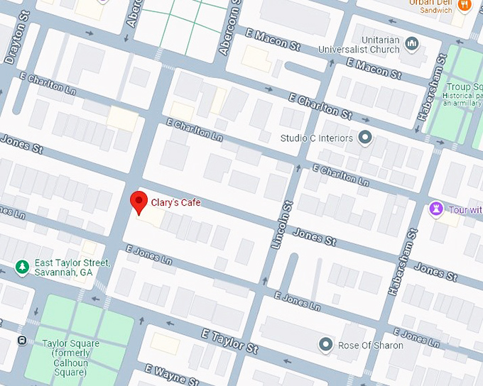 16. clary's cafe map