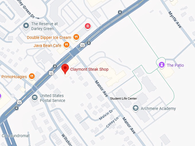16. claymont steak shop map