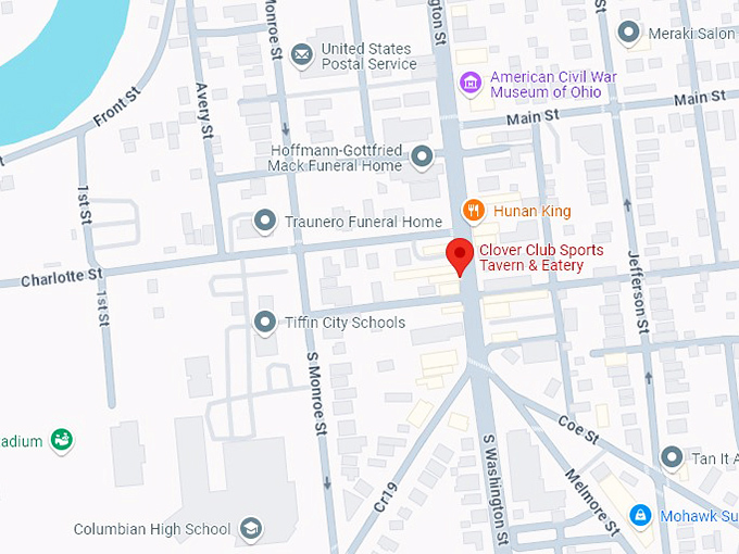 16. clover club sports tavern & eatery map