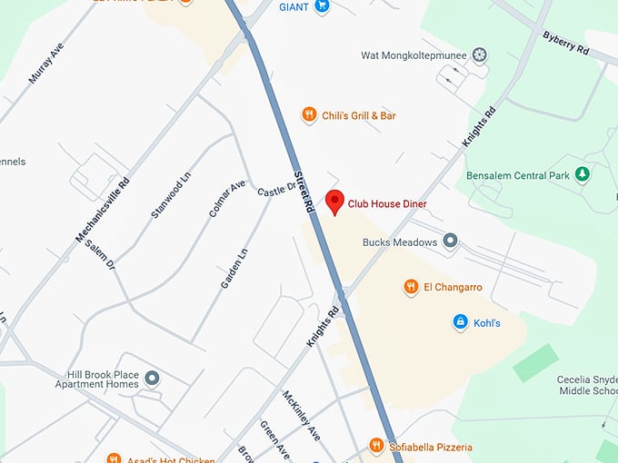 club house diner map