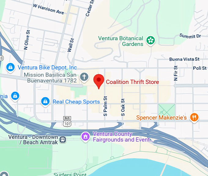 16. coalition thrift store map