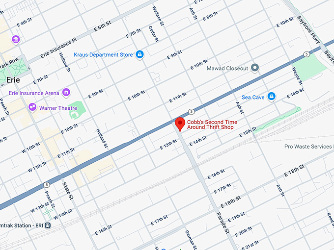 16. cobb's second time around thrift shop map