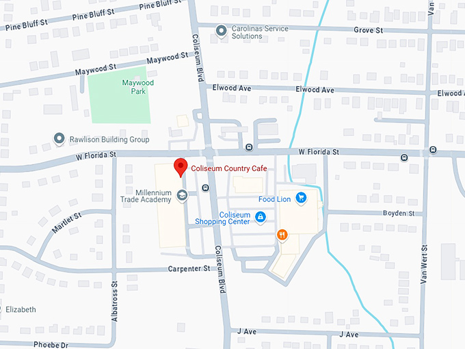 16. coliseum country cafe map