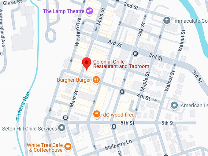 16. colonial grille restaurant and taproom map