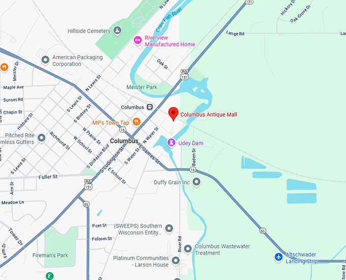 16. columbus antique mall map