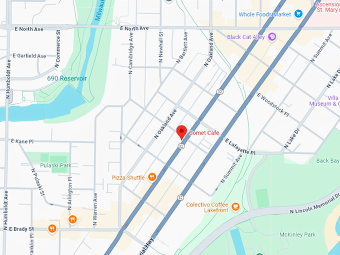16. comet cafe map