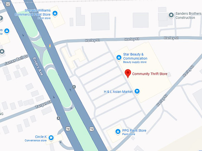 16. community thrift store map