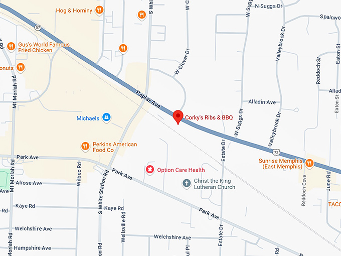 16. corky's ribs & bbq map