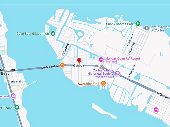 16. cortez historic fishing village map
