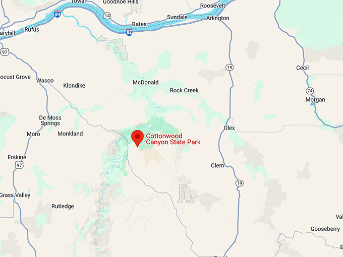 16. cottonwood canyon state park map