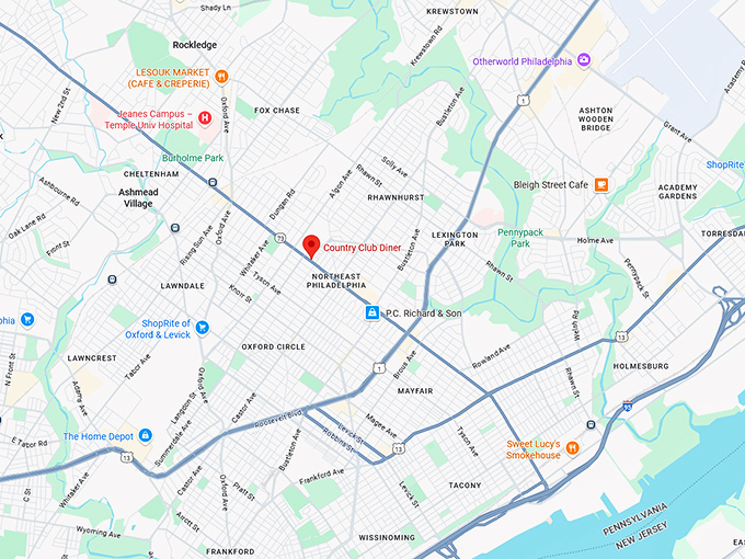 16. country club diner map