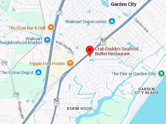 16. crab daddy's seafood buffet restaurant map