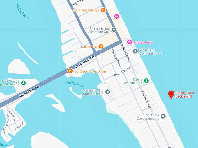 16. crabby joe's deck & grill map