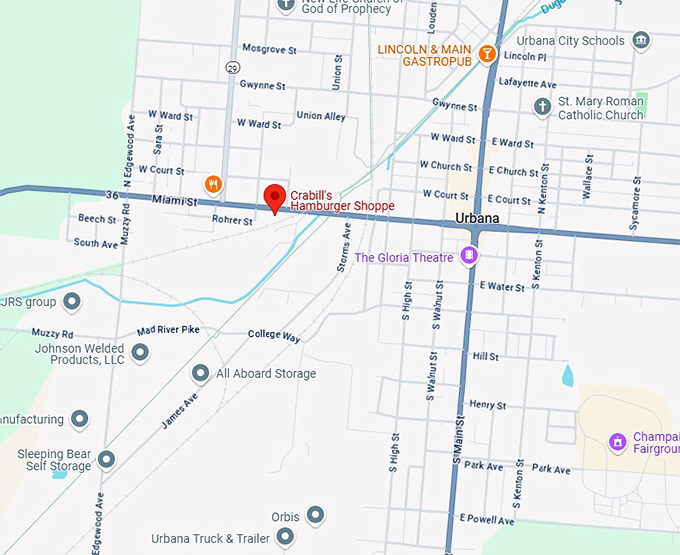 16. crabill's hamburger shoppe map