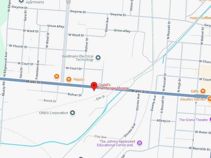 crabill's hamburger shoppe map