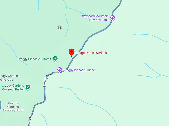 16. craggy dome overlook map