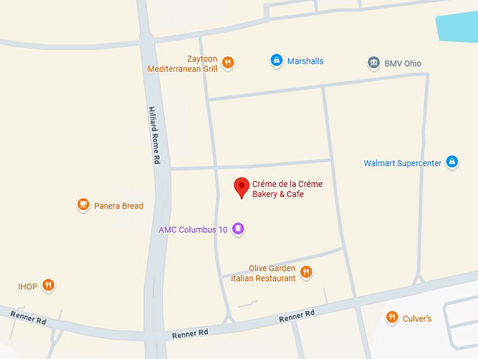 16. cr&eacute;me de la cr&eacute;me bakery & cafe map