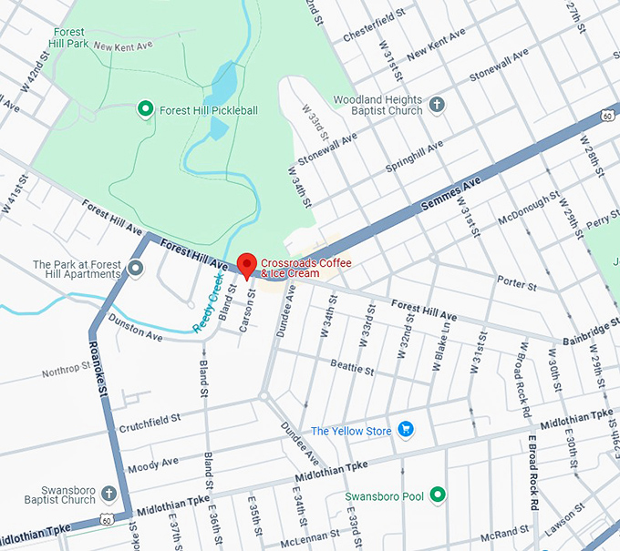 16. crossroads coffee & ice cream map