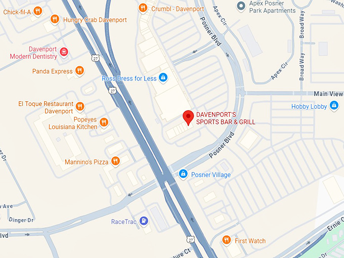 16. davenport's sports bar & grill map