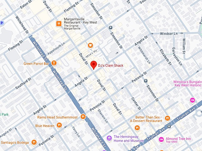 16. dj's clam shack map