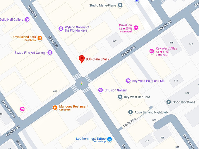 16. dj's clam shack map