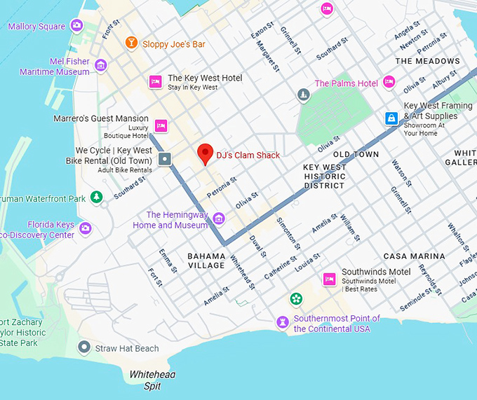16. dj's clam shack map