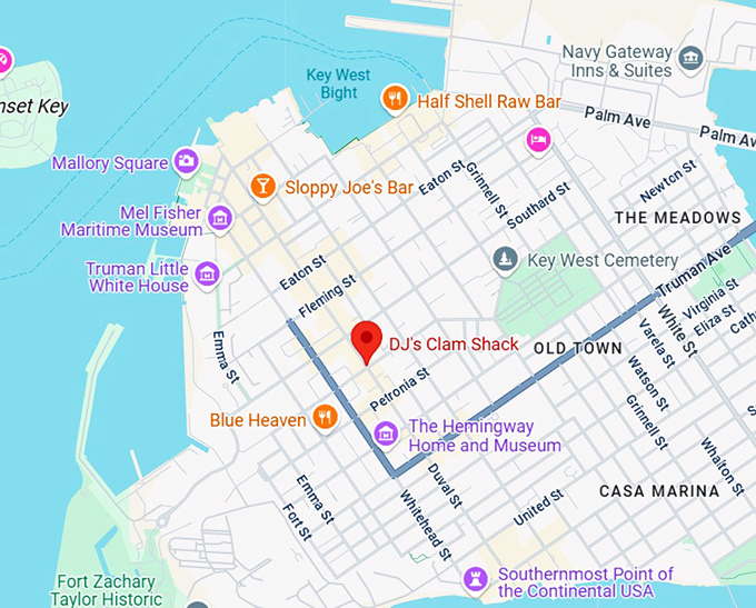 16. dj's clam shack map