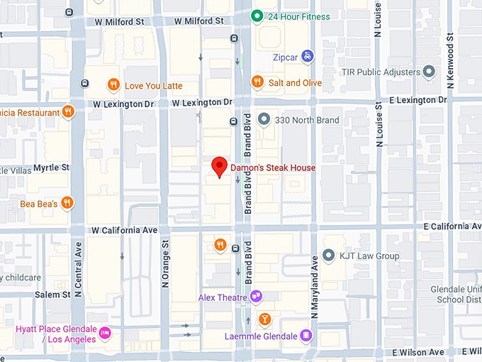 damon's steak house map