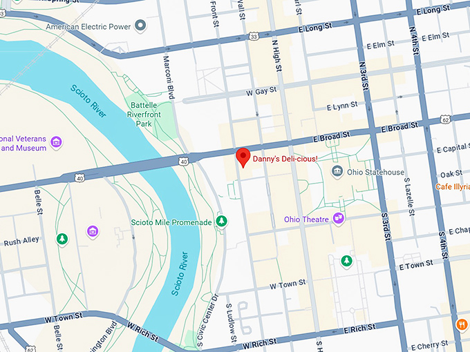 16. danny's deli cious! map