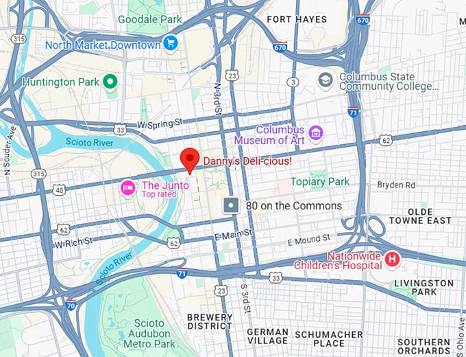 16. danny's deli cious! map