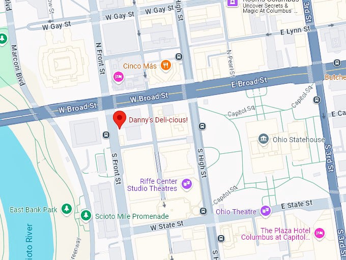 16. danny's deli cious! map