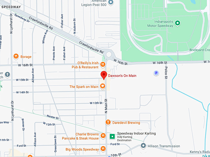 16. dawson's on main map