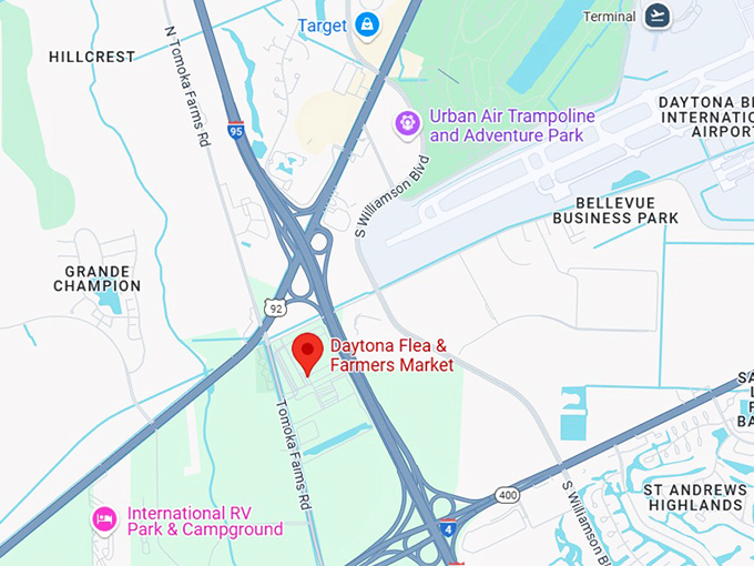 16. daytona flea & farmers market map
