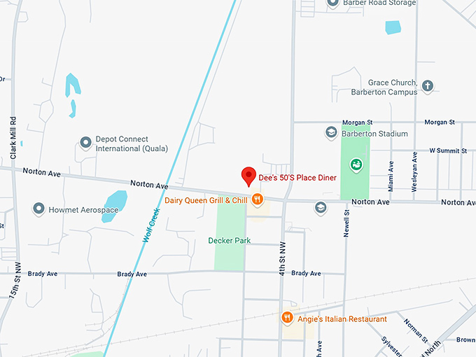 16. dee's 50's place diner map