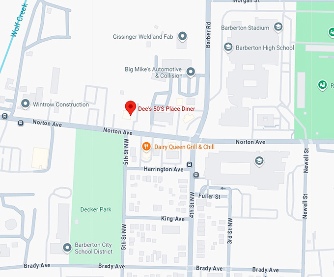 16. dee's 50's place diner map