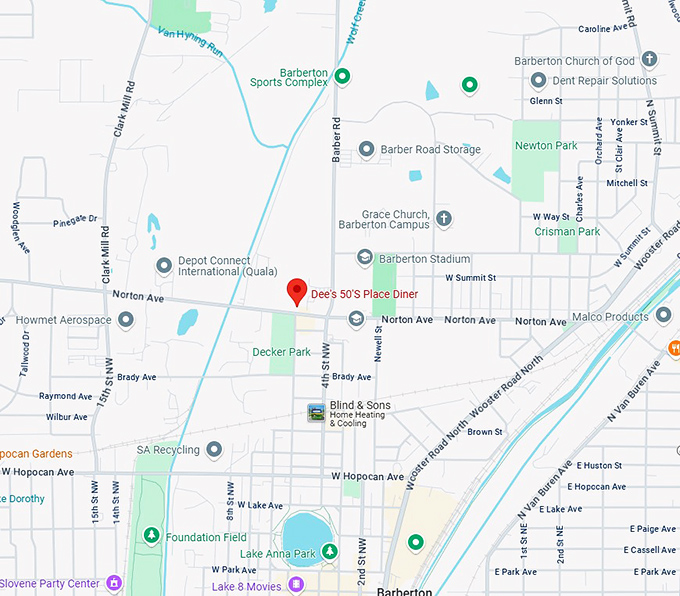 16. dee's 50's place diner map