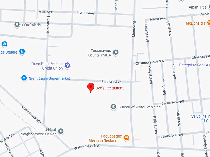 16. dee's restaurant map