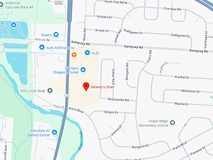 16. delaney’s diner map