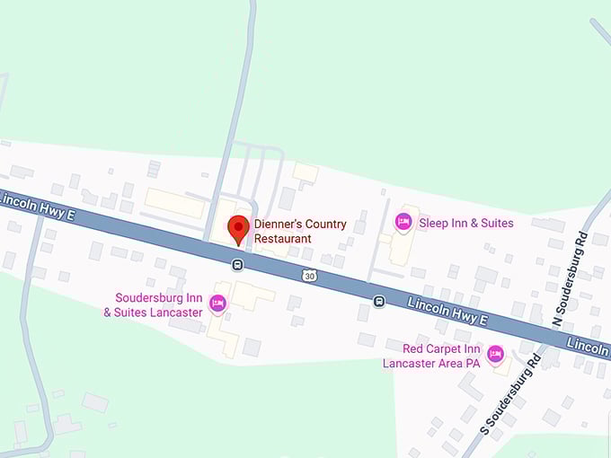 16. dienner’s country restaurant map