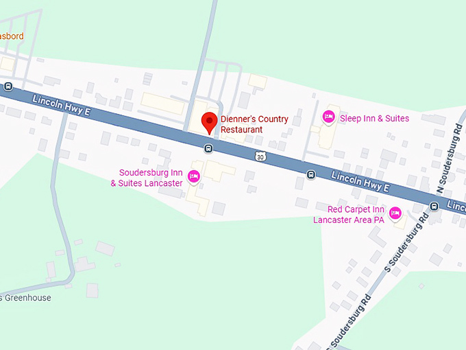 16. dienner's country restaurant map