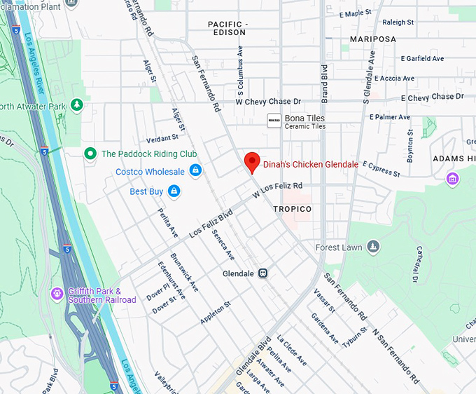 16. dinah's chicken glendale map