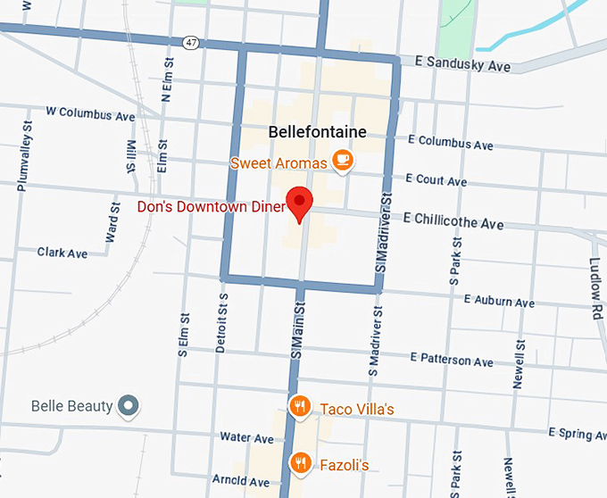 16. don's downtown diner map