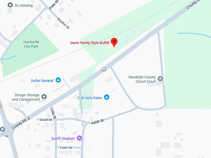 16. don's family style buffet map