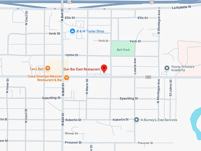 16. dun bar east restaurant map
