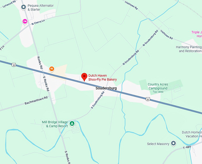 16. dutch haven shoo fly pie bakery map